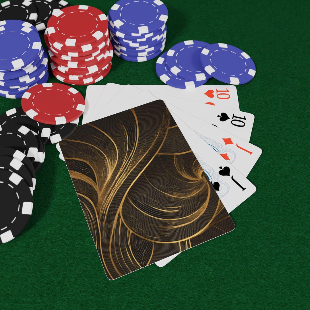 Elegant Curl Strokes Playing Cards | Gold Swirl Back, Game Night ...