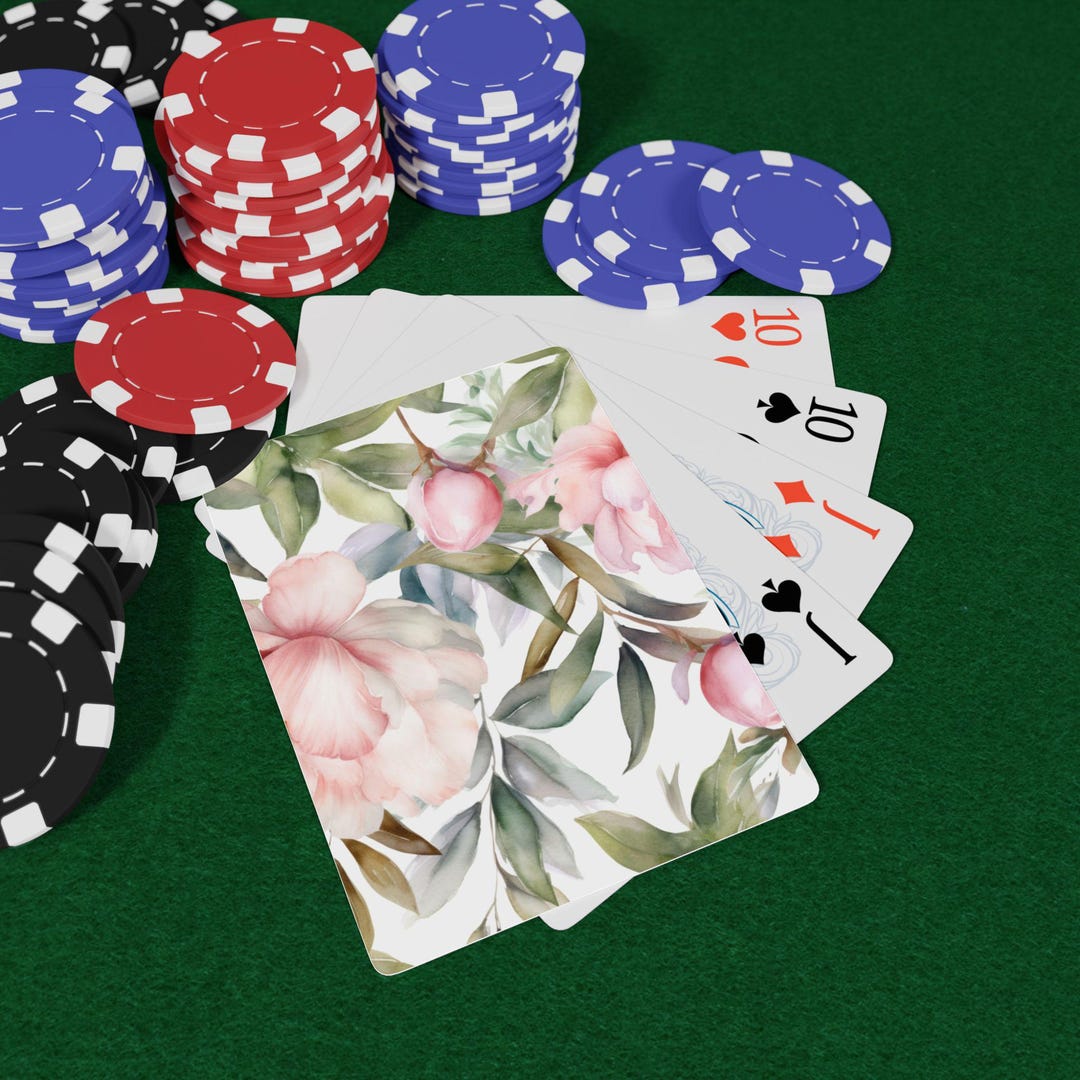 Trailing Peony Vines Playing Cards, Standard Playing Cards, Game Night ...