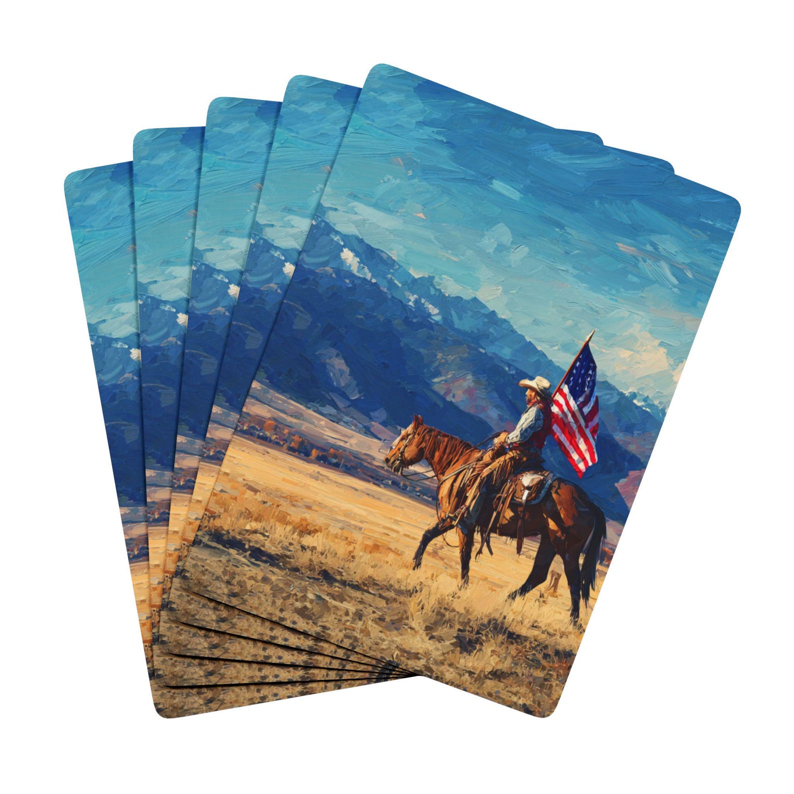 Cowboy Flag Rider Poker Playing Cards - Western Theme, Unique Decor ...
