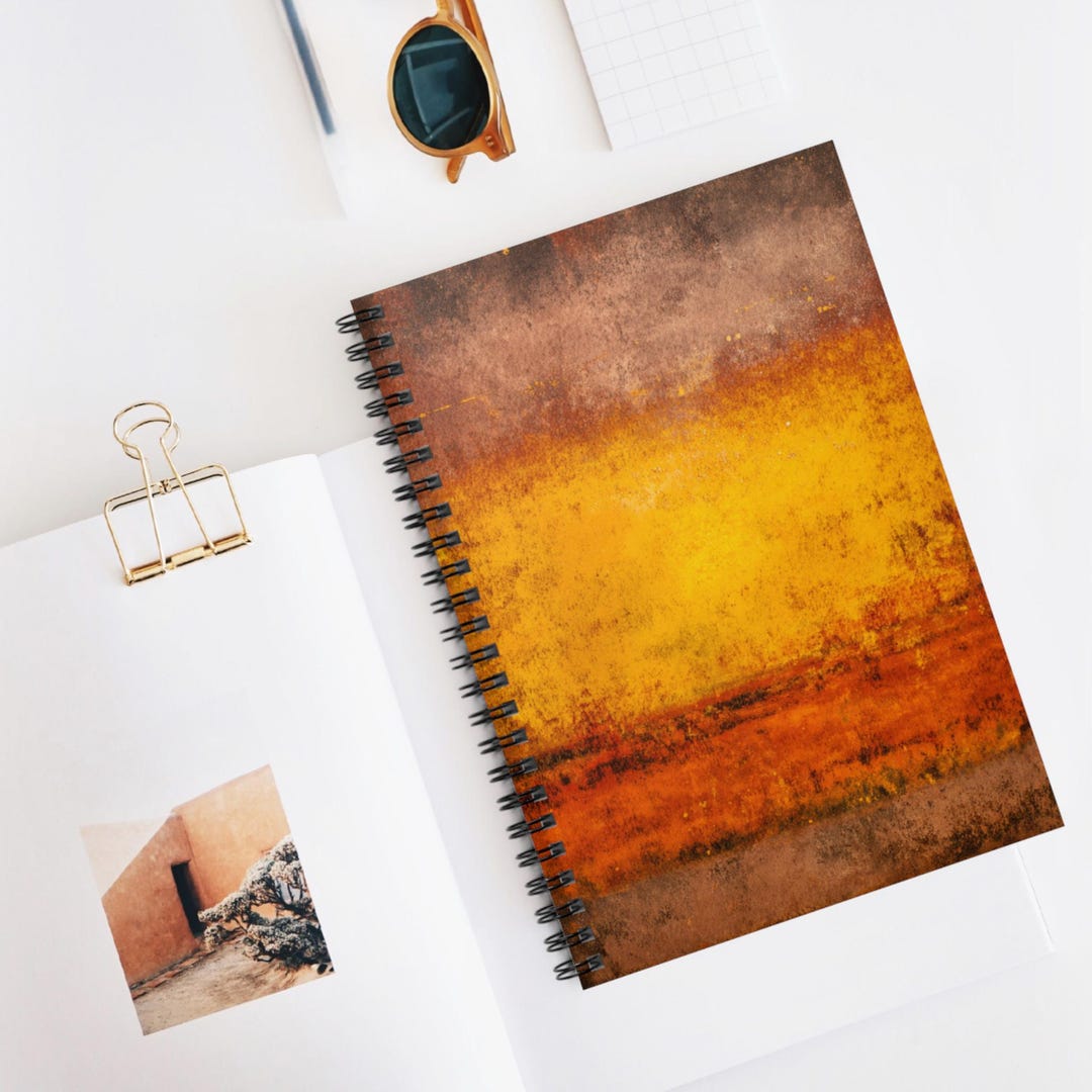 Burnt Orange Glow Spiral Notebook - Ruled Lines, Inspirational Journal ...