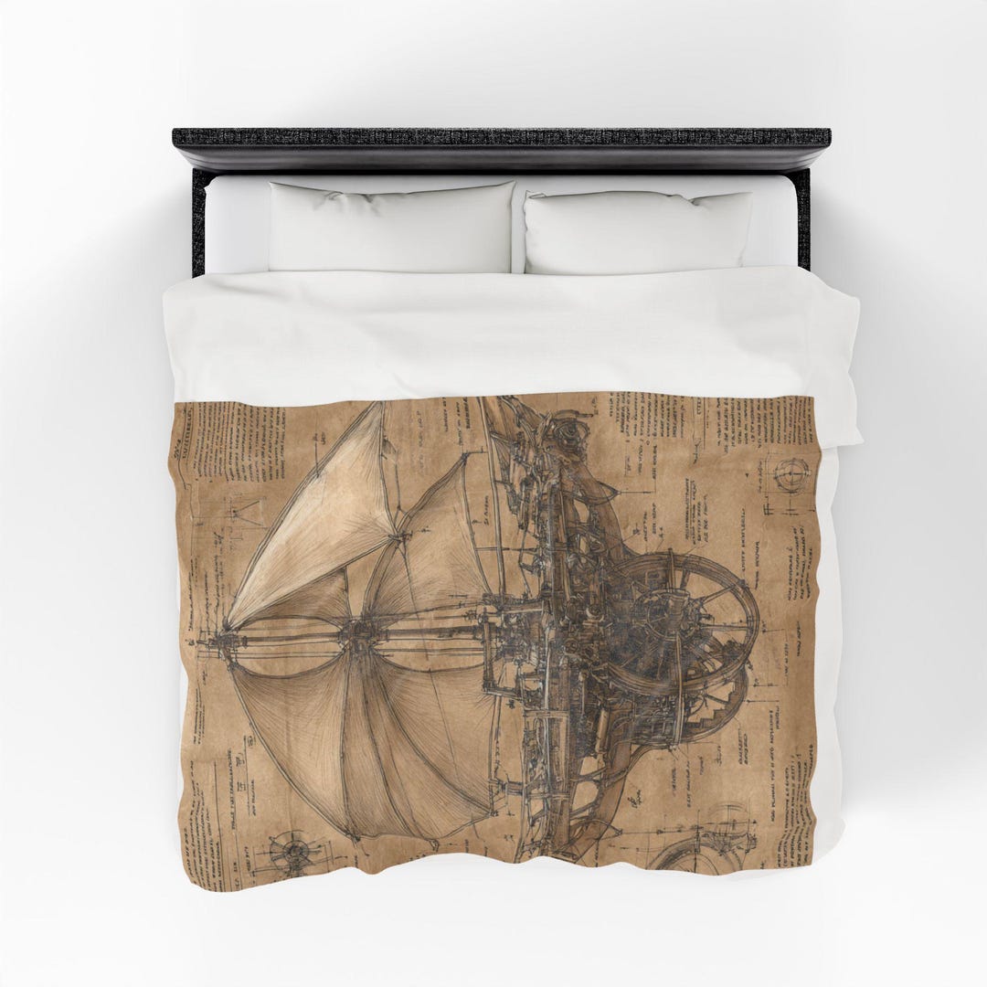 Flightcraft Blueprint Plush Blanket | Vintage Aviation Blueprint, Cozy ...