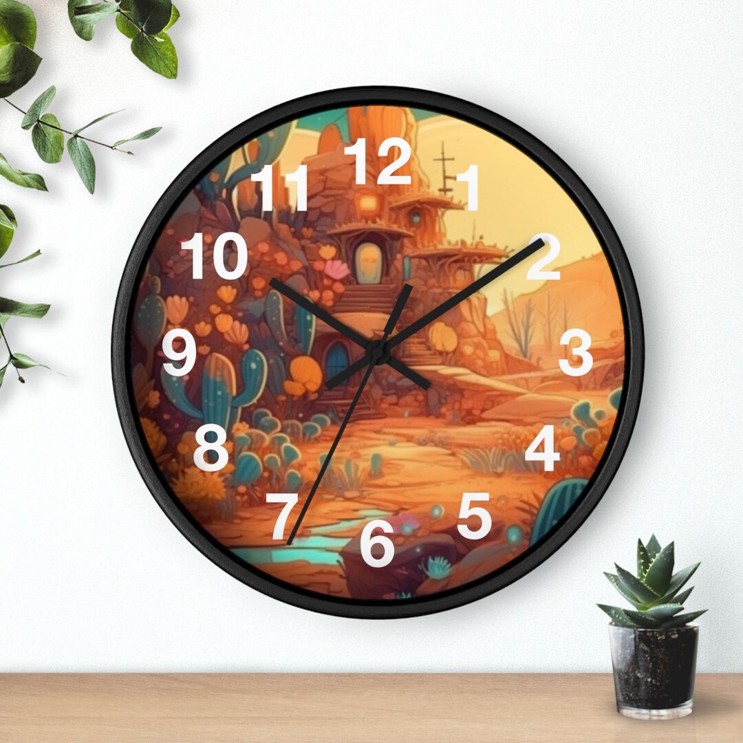 Enchanted Desert Glow Wall Clock | Cozy Southwestern Scene, House Decor ...