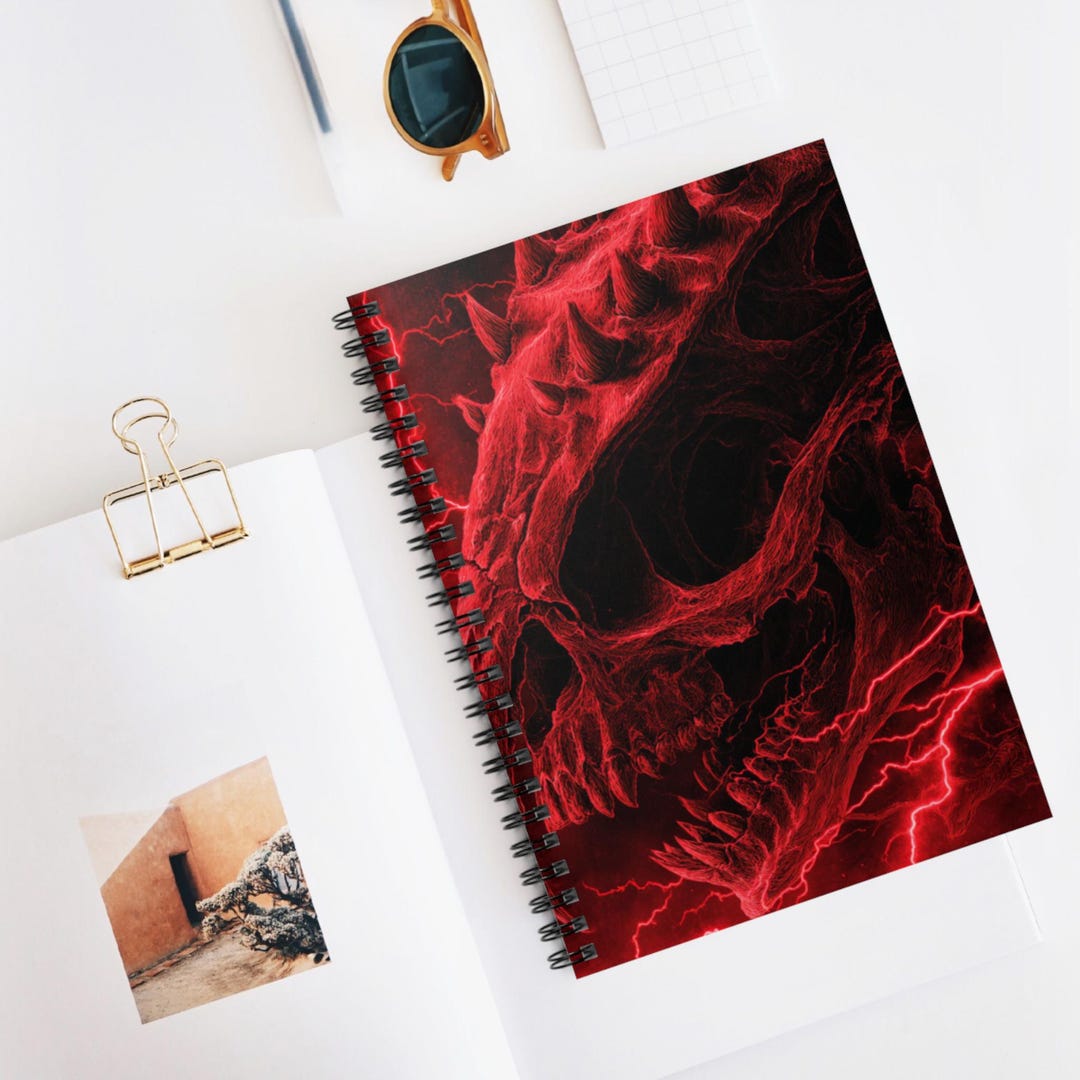 Spiked Bone Horror Spiral Notebook | Ruled Journal, Artistic Sketchbook ...
