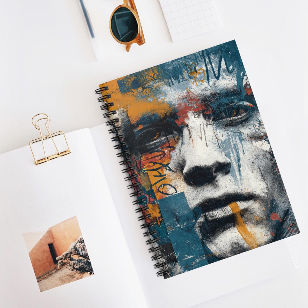 Fragmented Identity Gaze Spiral Notebook - Ruled Lined Journal for ...