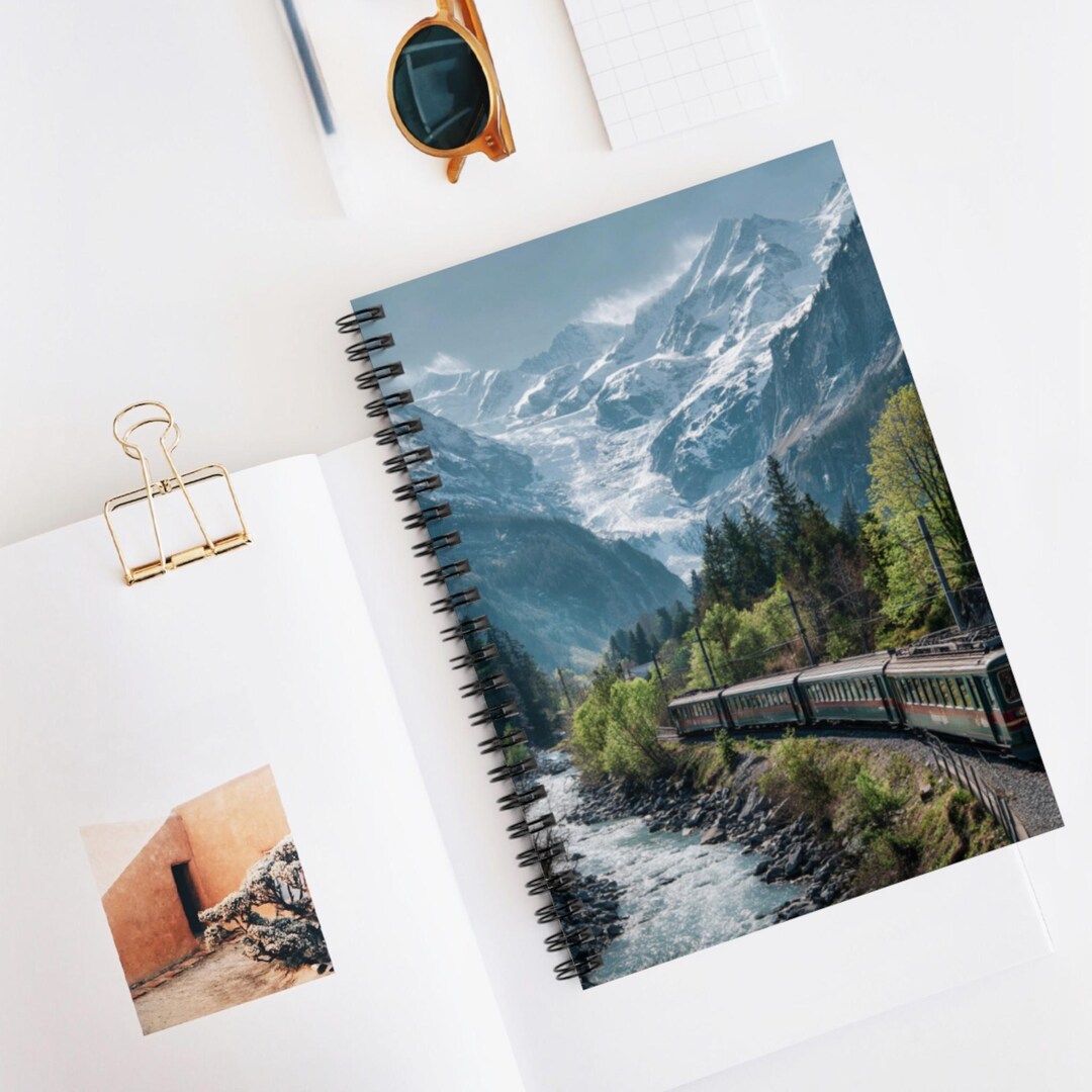 Alpine Rail Vista Notebook | Spiral Ruled Journal, Artistic Sketchbook ...