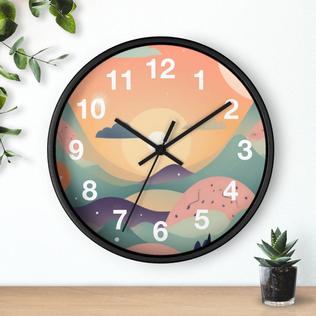 Kawaii Dreamscape Wall Clock | Cute Pastel Cloud Moontime Decor ...