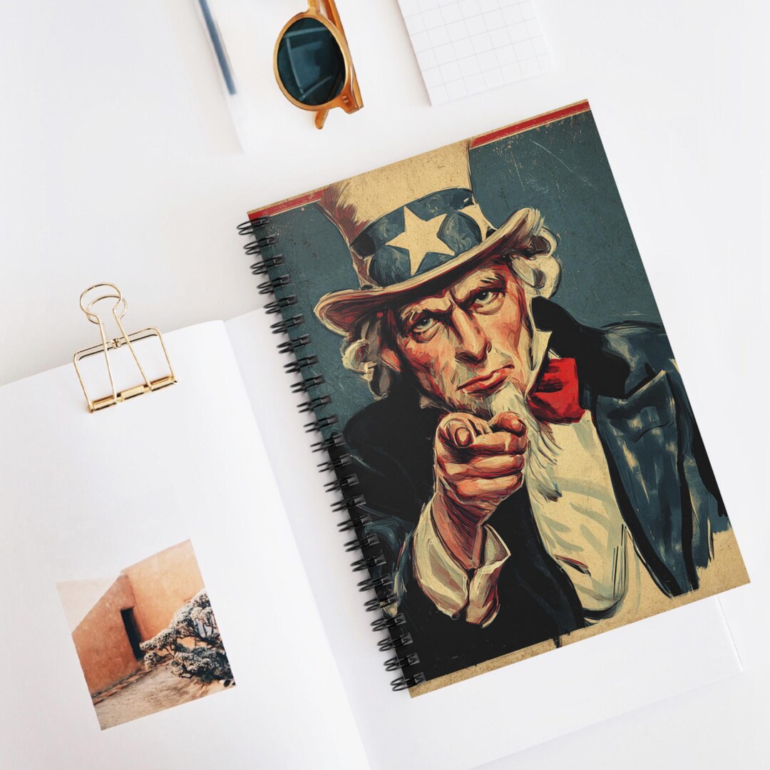 Retro Uncle Sam Spiral Notebook - Perfect for Writing, School, Gifts ...