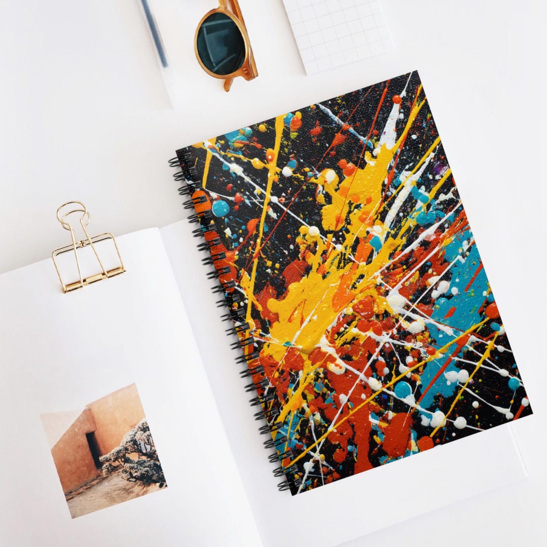Warm Earth Drips Spiral Notebook - Perfect for Artists, Students ...