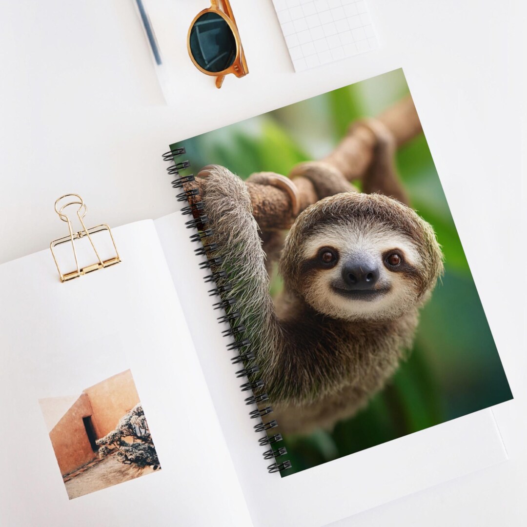 Sloth Forest Calm Spiral Notebook | Ruled Lined Journal, Artistic ...