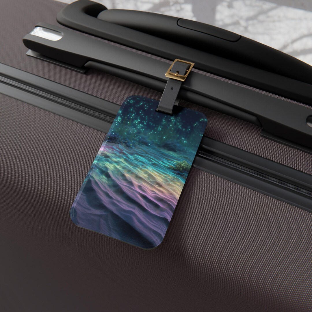 Silken Sand Currents Luggage Tag, Ideal Gift for Travelers, Unique Bag ...