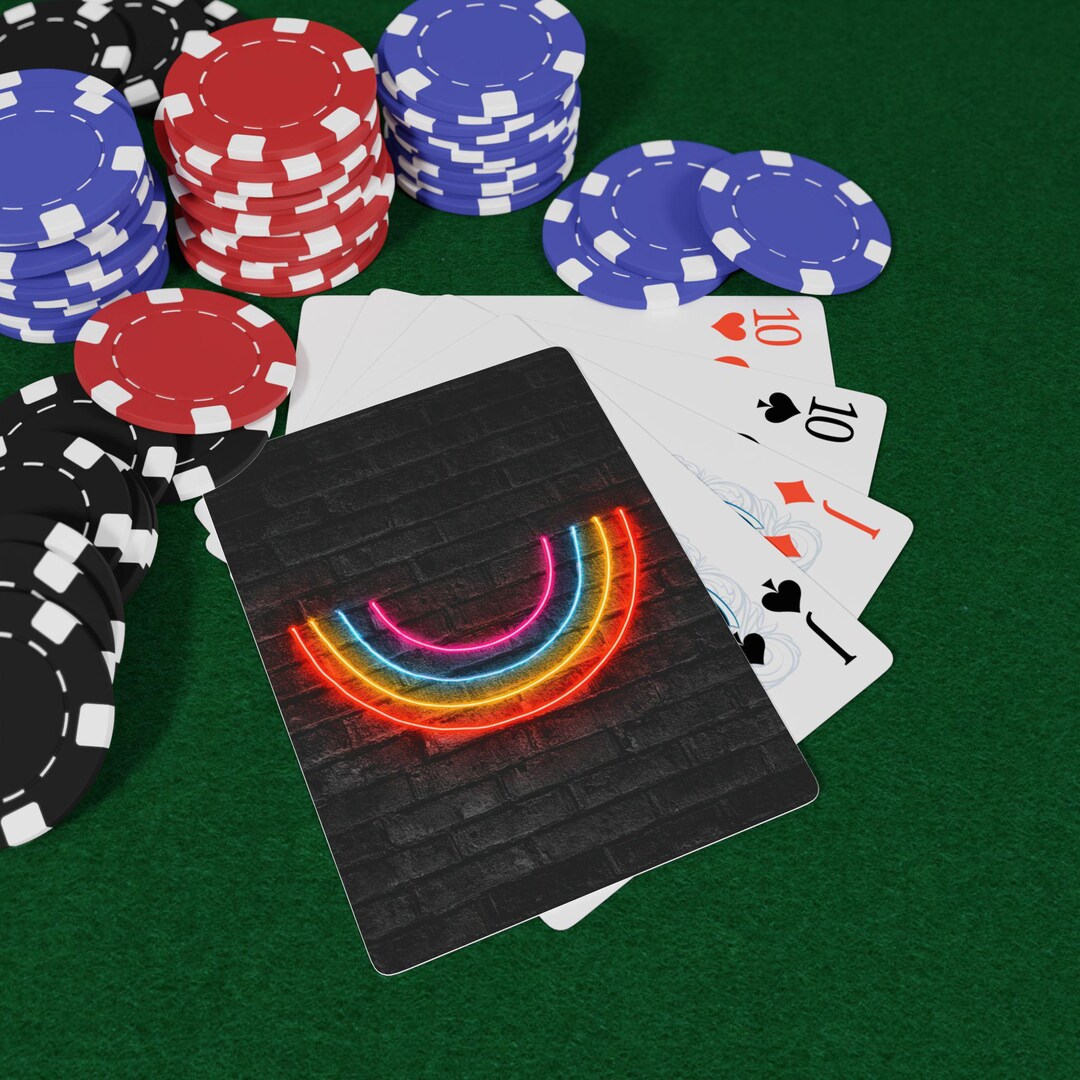 Neon Rainbow Mural Poker Playing Cards With Vibrant Neon Rainbow Design ...