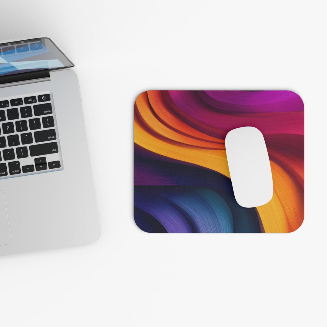 Abstract Pride Swirl Mouse Pad | Vibrant Swirl Desk Mat, Office Desk ...