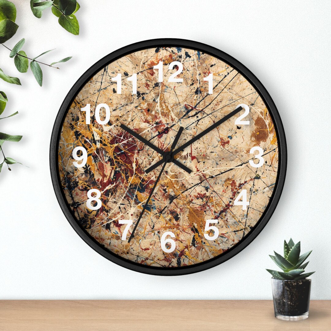 Desert Drip Flow Wall Clock | Modern Paint Drip Design, Living Room Art ...
