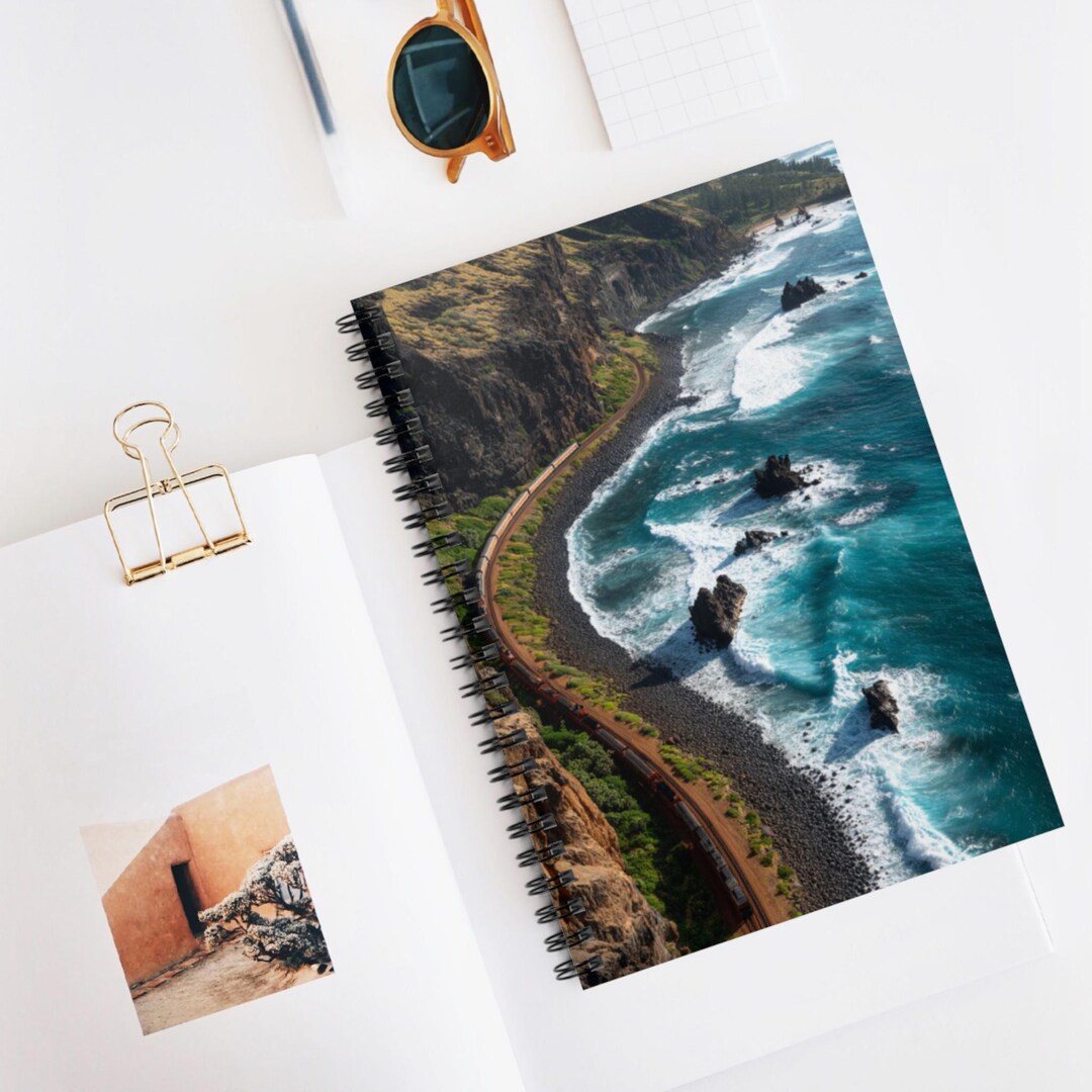 Cliffside Ocean Rail Spiral Notebook | Ruled Journal, Artistic ...