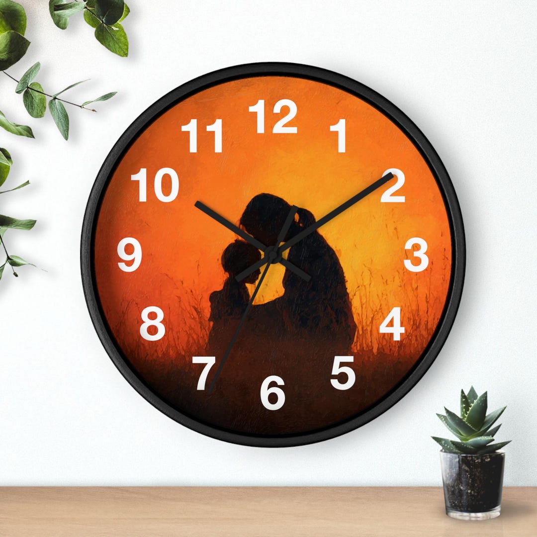 Sunset Silhouette Wall Clock | Sunset Nursery Decor, Living Room Art ...