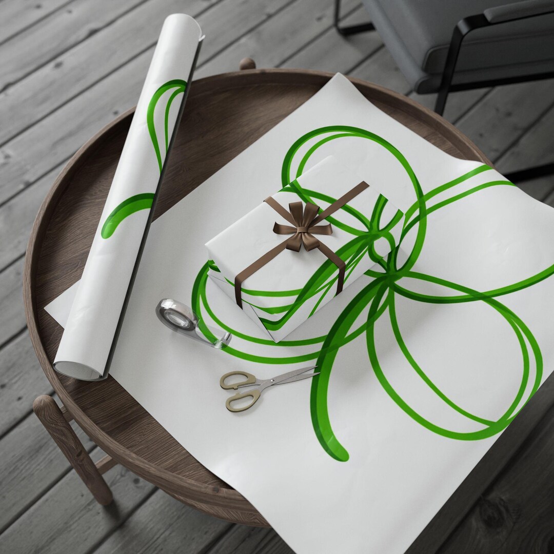 Minimalist Shamrock Line Wrapping Paper | Gift Wrap Roll, Eco-friendly ...