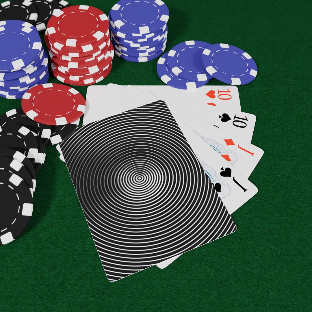 Radial Wave Grid Playing Cards | Optical Circle Back, Game Night ...