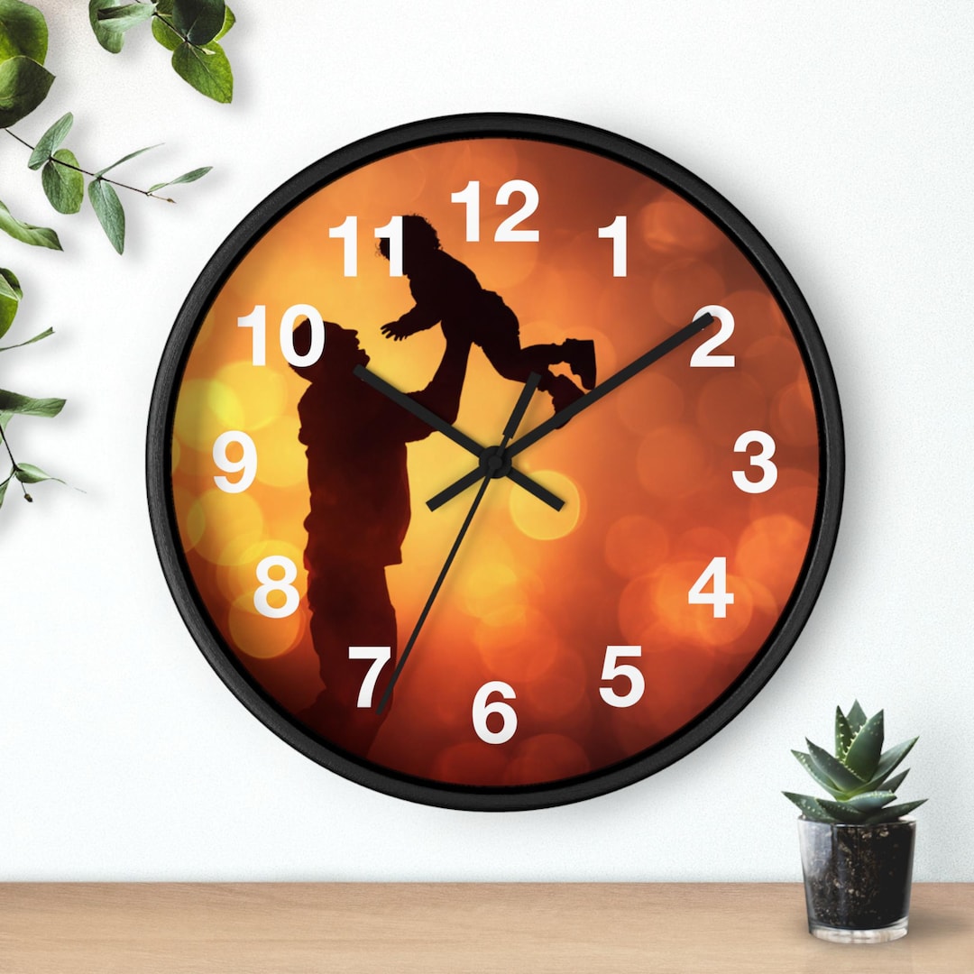 Joyful Lift Silhouette Wall Clock | Family Nursery Decor, Living Room ...