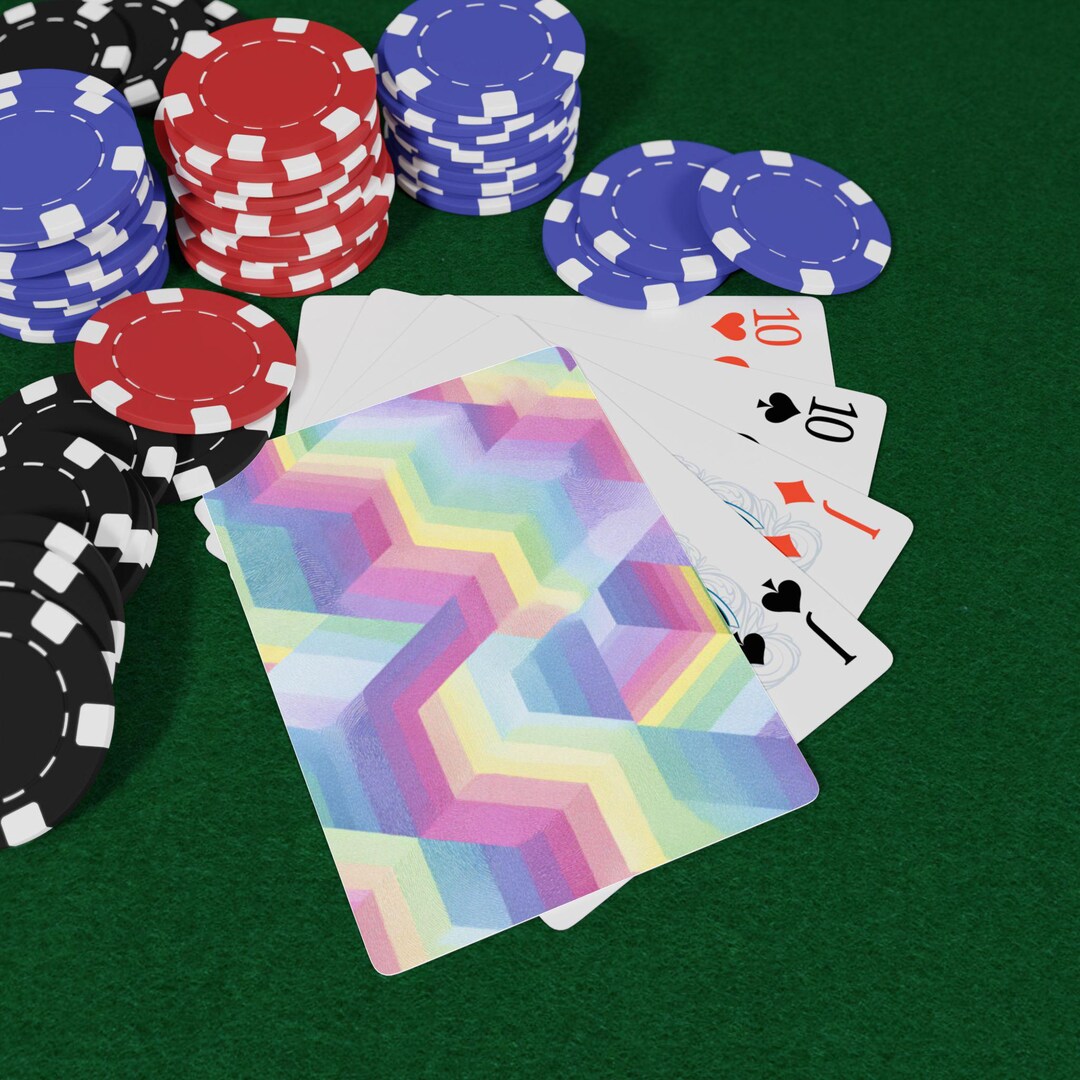 Echo Loop Pattern Playing Cards | Rainbow Isometric Back, Game Night ...