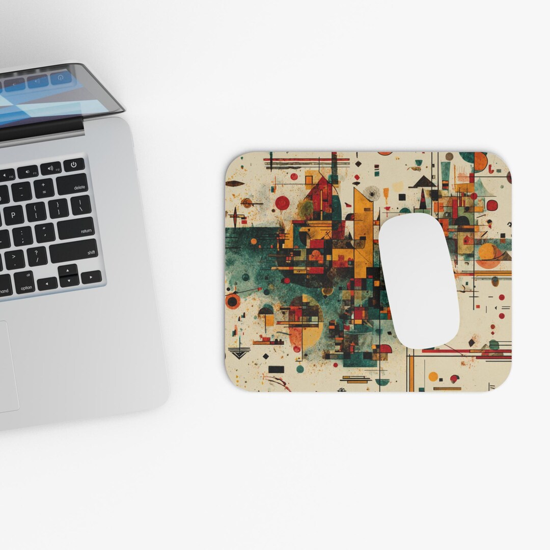 Scattered Symbols Mouse Pad | Midcentury-inspired Shapes, Office Desk ...
