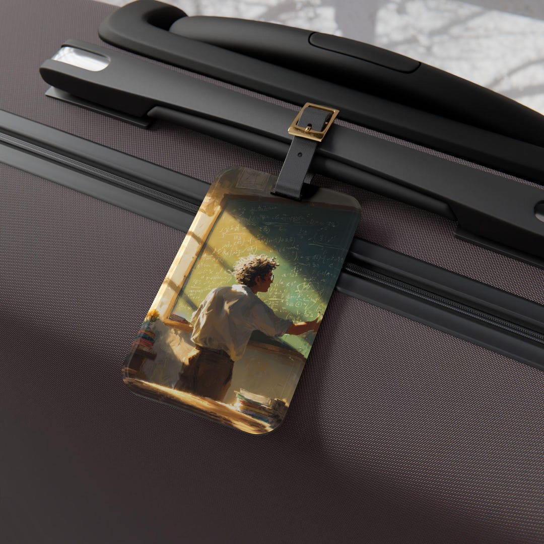 Sunlit Math Lesson Luggage Tag, Travel Gift, Educator Accessory, Unique ...
