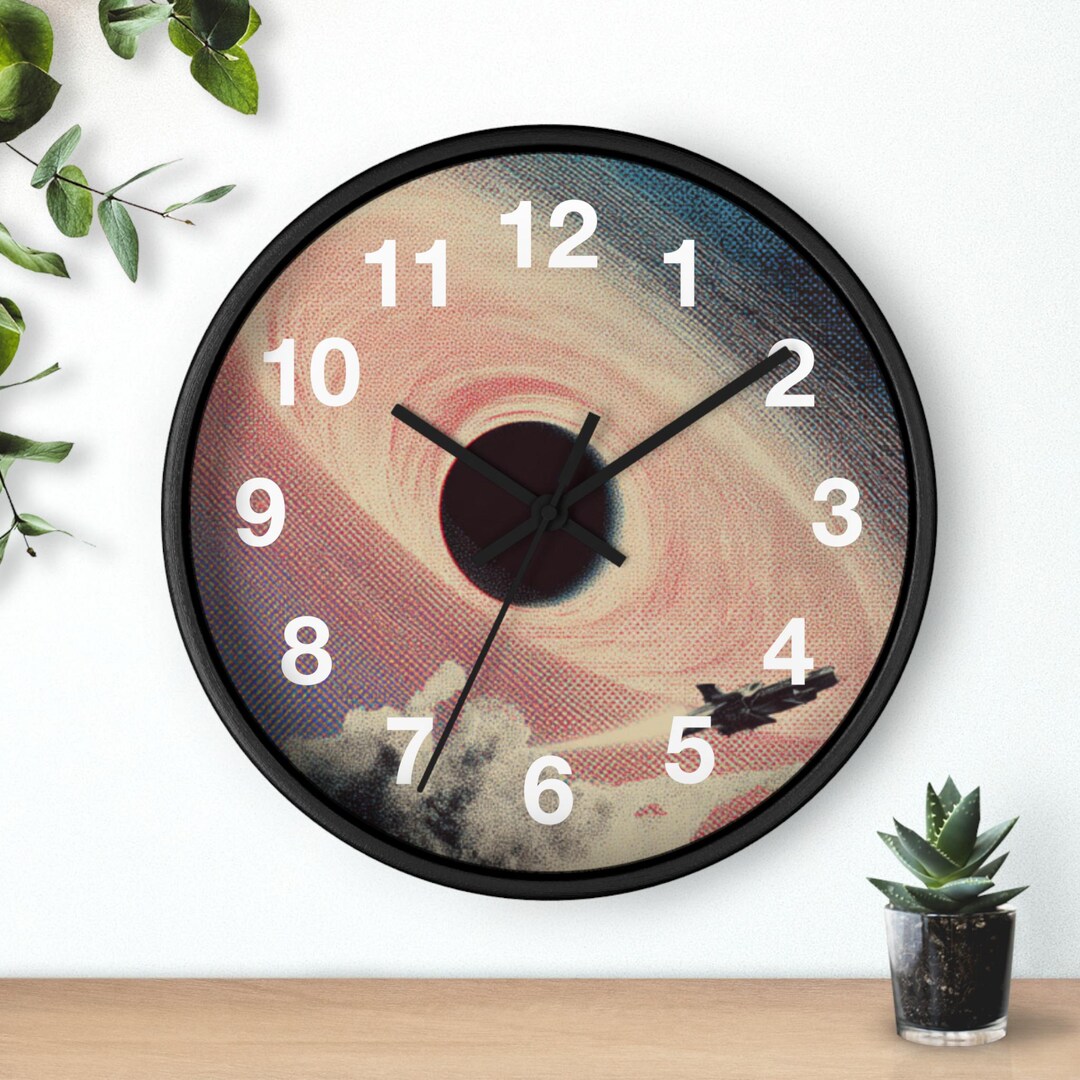 Voyage to Singularity Wall Clock | Spaceship Cosmic, Kitchen Wall Clock ...