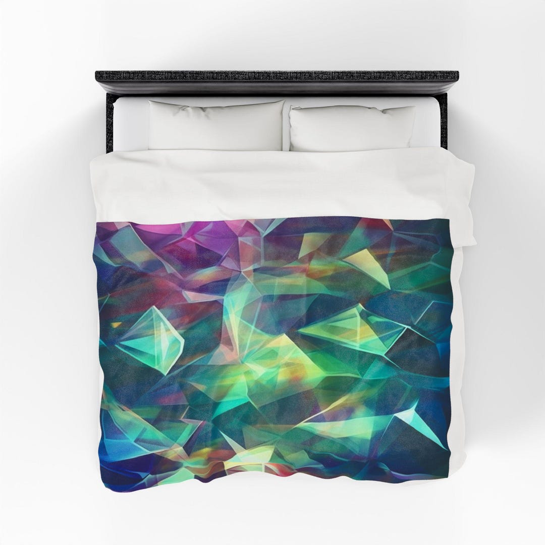 Crystal Prism Weave Plush Blanket | Colorful Crystal Kaleidoscope, Cozy ...