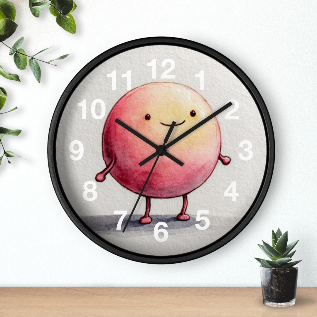 Jellybean Tripod Buddy Wall Clock | Kawaii Fruit Illustration, Kitchen ...