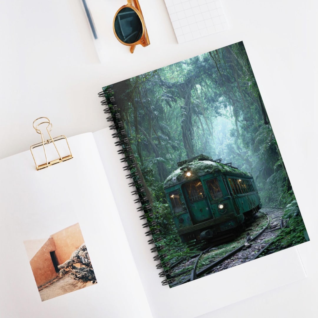 Jungle Rail Adventure Notebook | Ruled Spiral Journal, Artistic ...