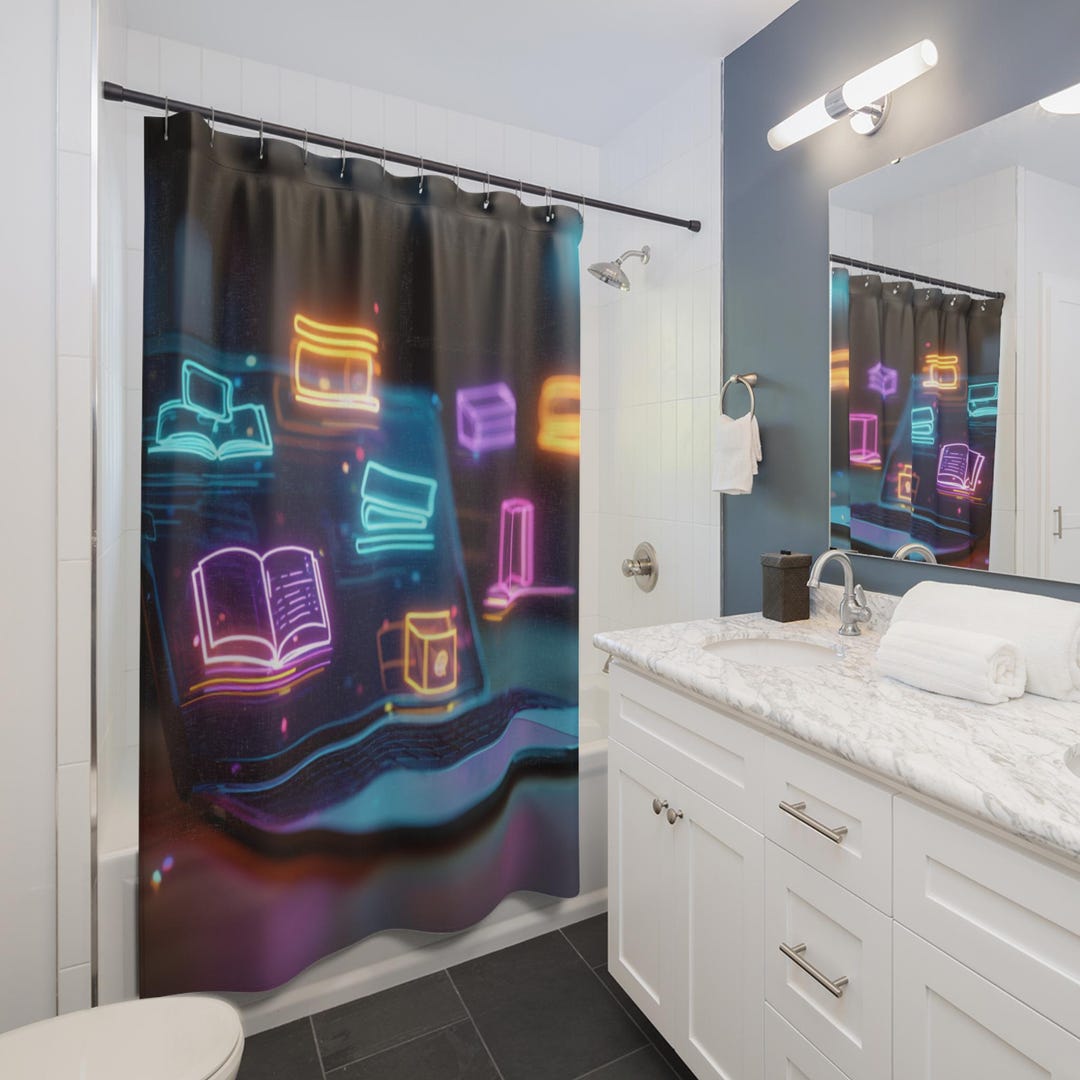 Futuristic Laptop Classroom Shower Curtain | Reading,, Study Decor ...