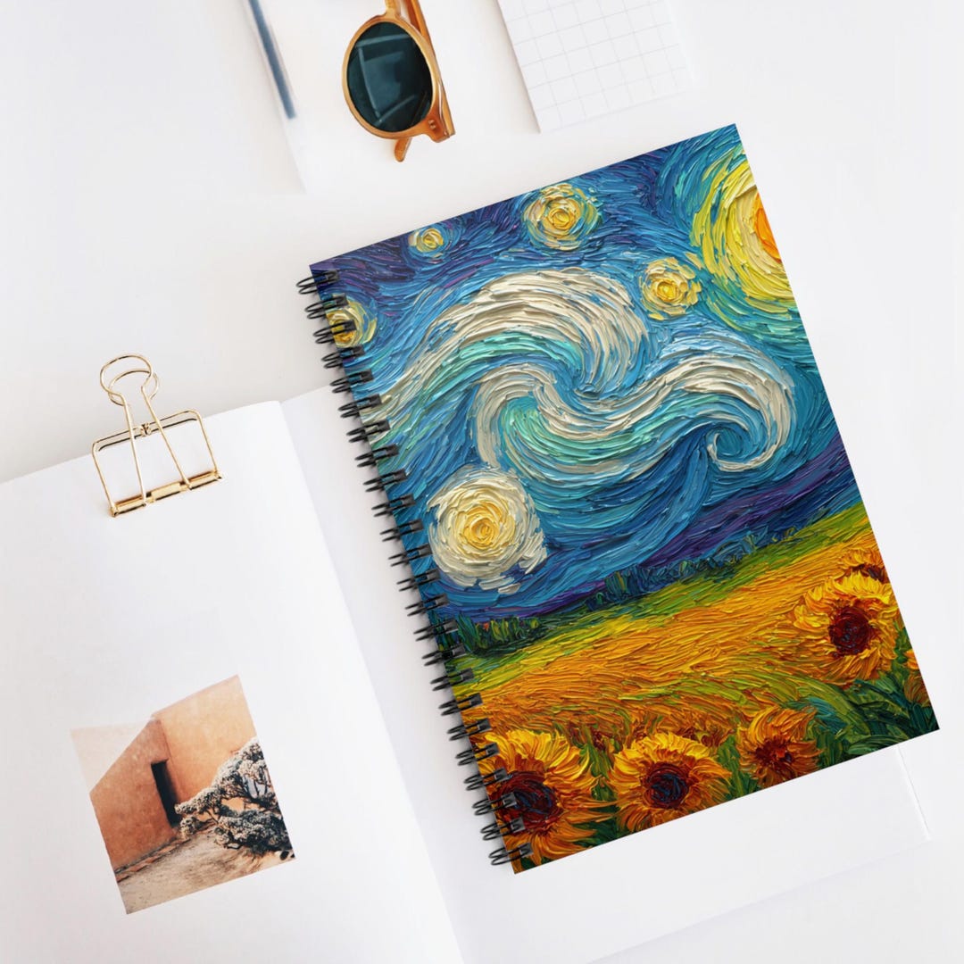 Sunflowers in Motion Art Notebook | Spiral Journal for Artists, Vintage ...