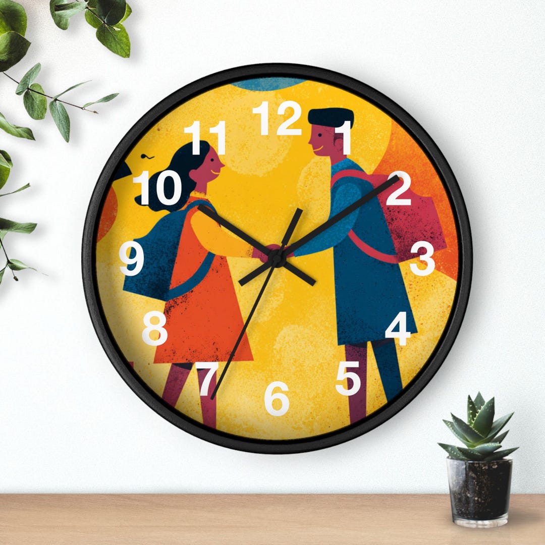 Student Mentor Handshake Wall Clock | School Classroom Decor, Living ...