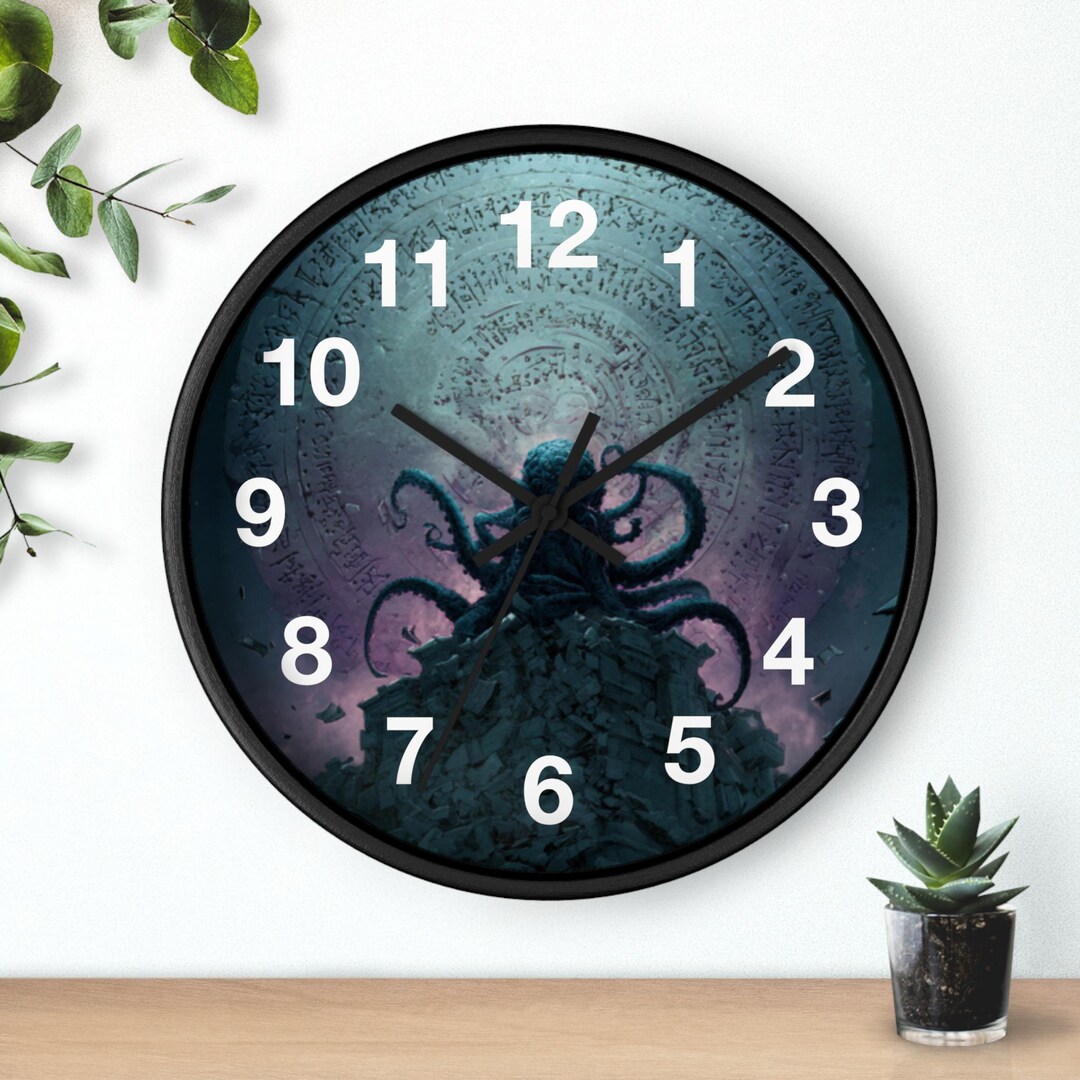 Tentacled Moon God Wall Clock | Octopus Myth Nautical Decor, Kitchen ...
