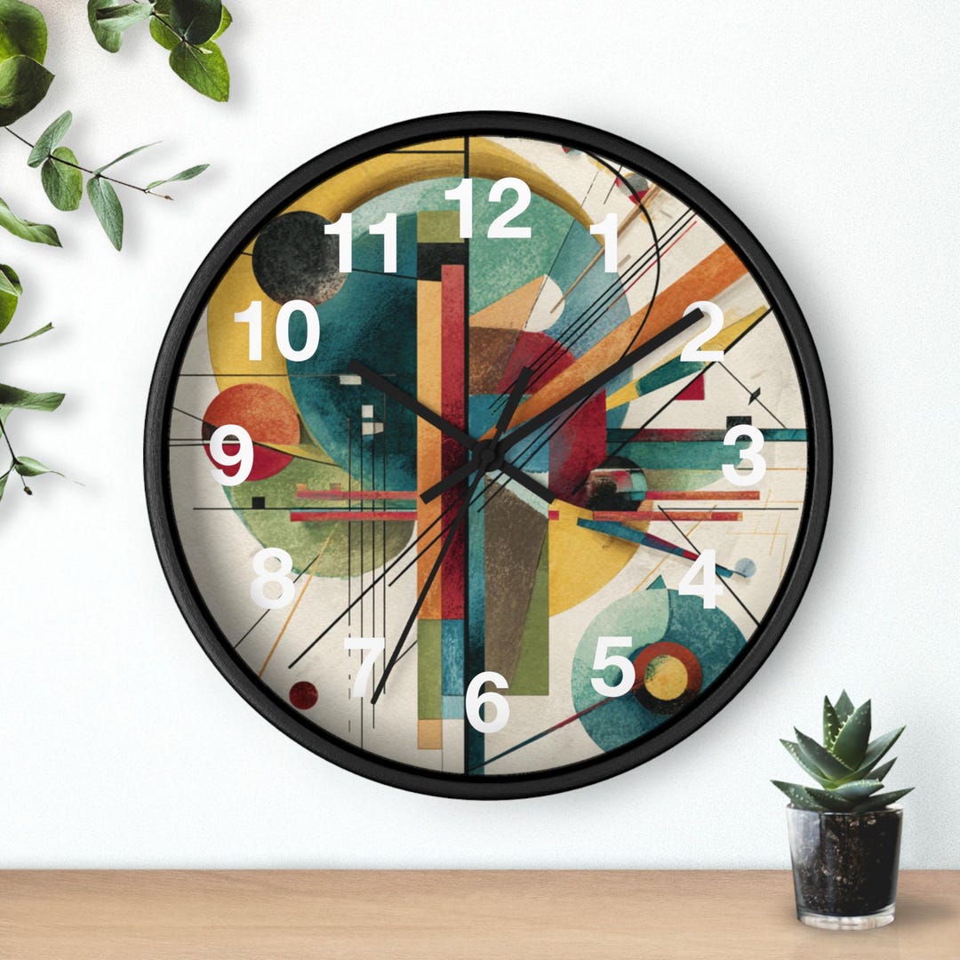 Color Harmony Wall Clock | Mid-century Modern Retro Shapes, Room Art ...