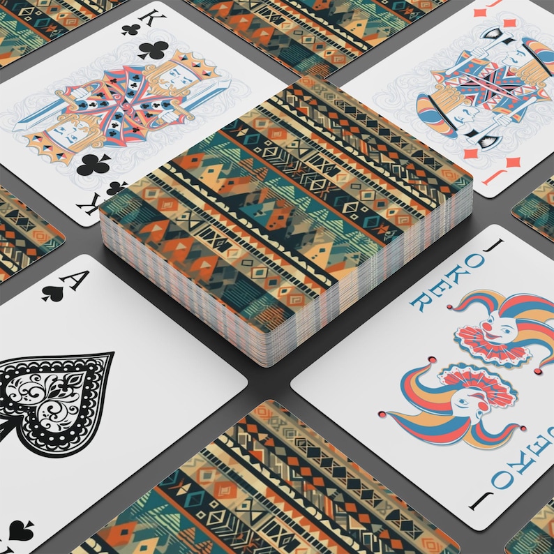 Rustic Tribal Weave Playing Cards, Standard Playing Cards, Game Night ...