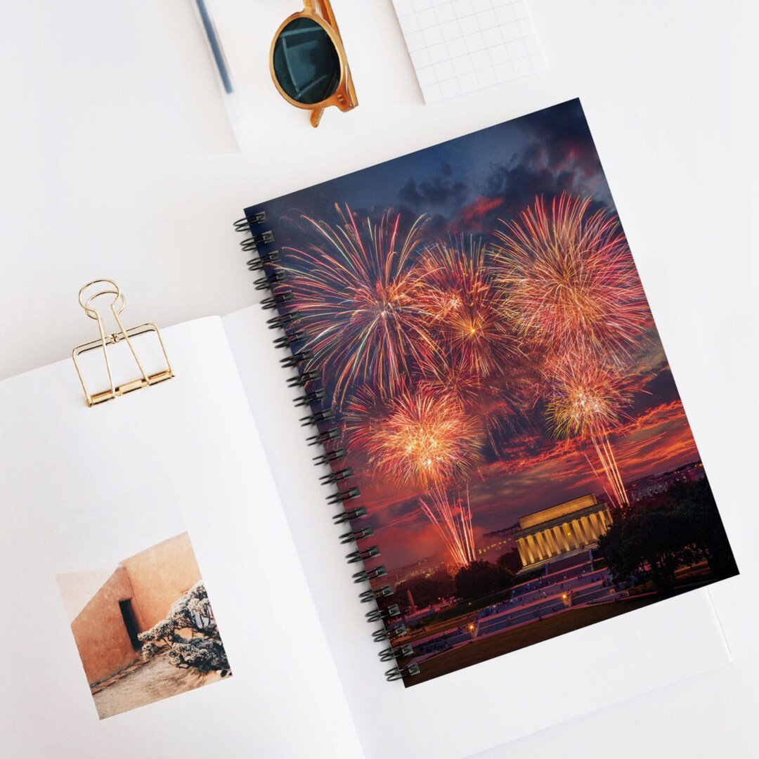 Monuments Fireworks Display Spiral Notebook - Perfect for Notes ...