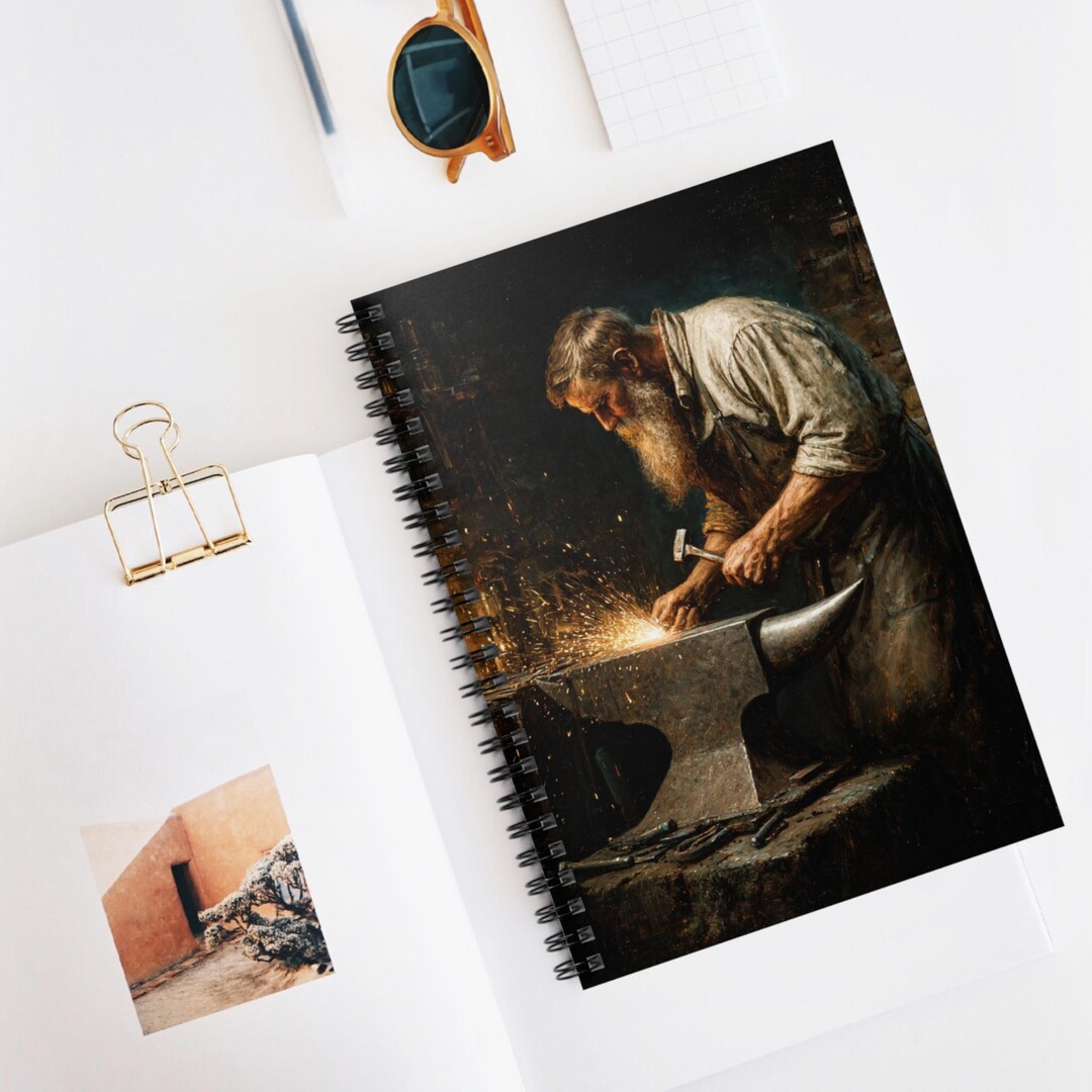 Anvil Blacksmith Moment Spiral Notebook - Ruled Line, Handcrafted ...