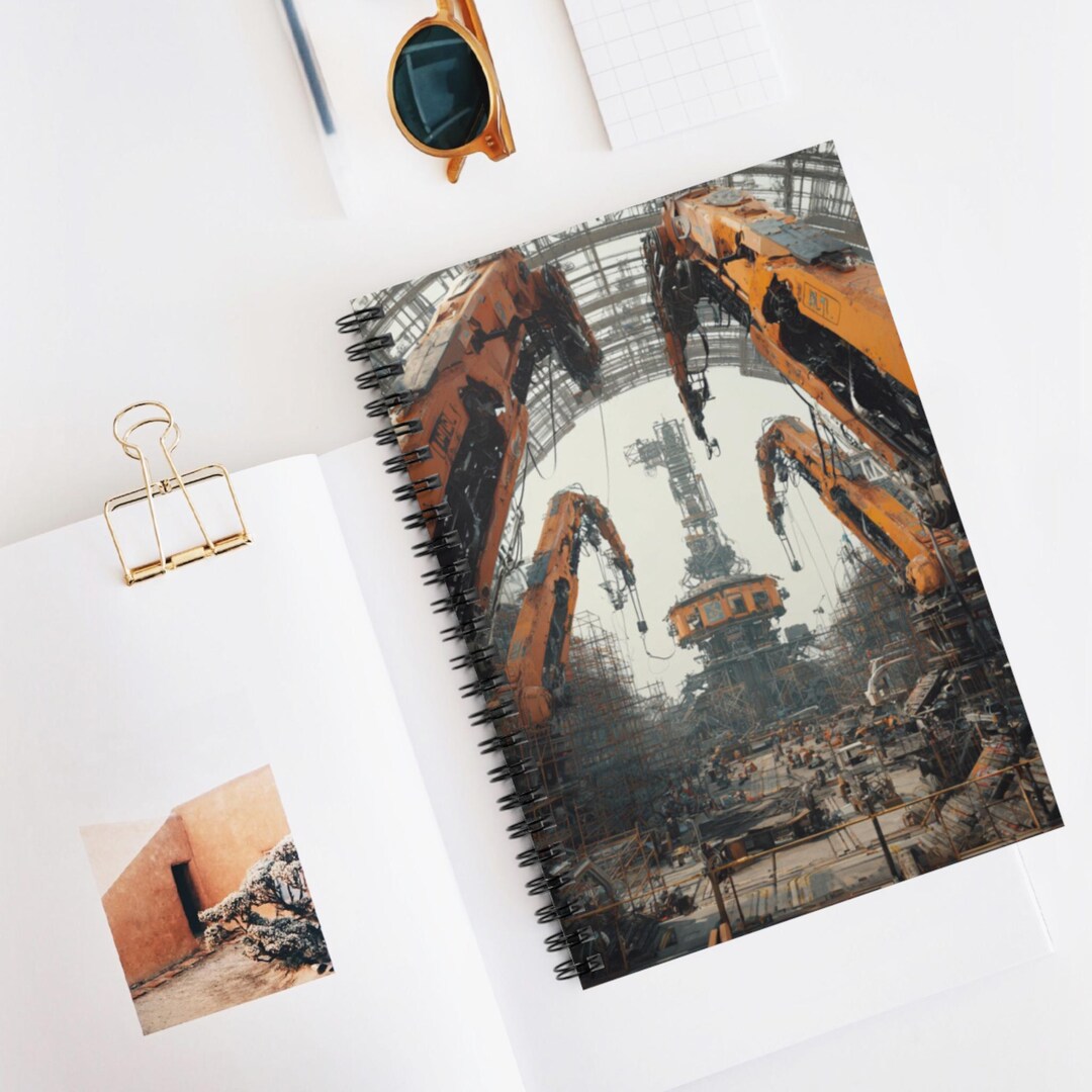 Robotic Construction Site Spiral Notebook | Ruled Line Journal ...