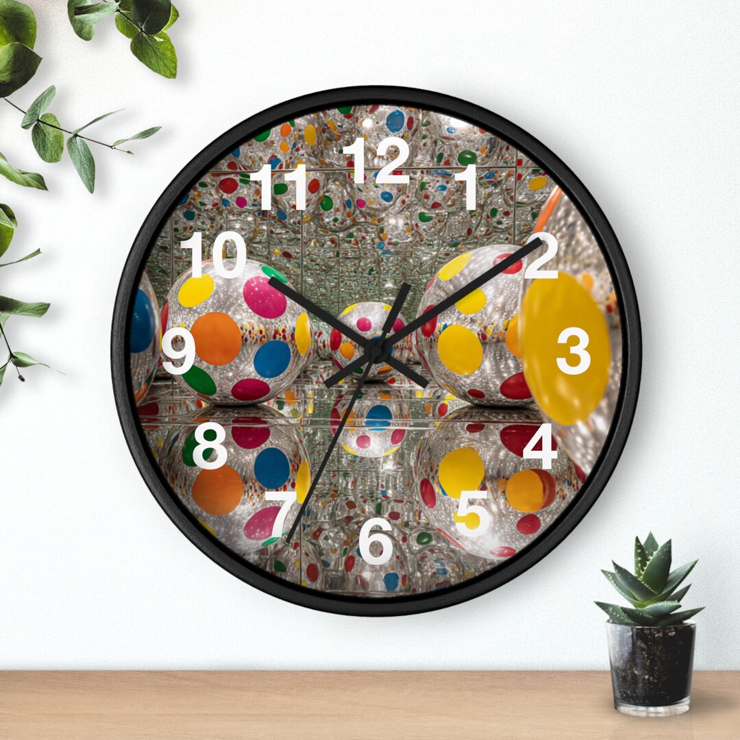 Mirror Dot Infinity Wall Clock | Colorful Reflection Home Decor ...