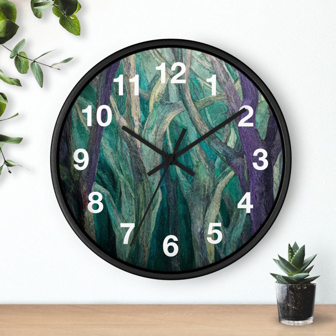 Tangled Trees Wall Clock | Nature Tree Art Clock, Kitchen Wall Clock ...