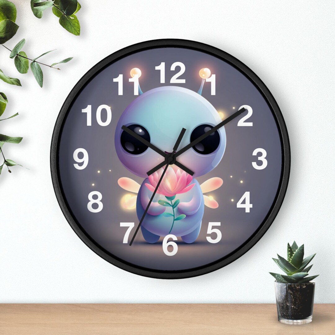 Glowing Wing Pixie Wall Clock | Kawaii Space Creature Decor, Kitchen ...
