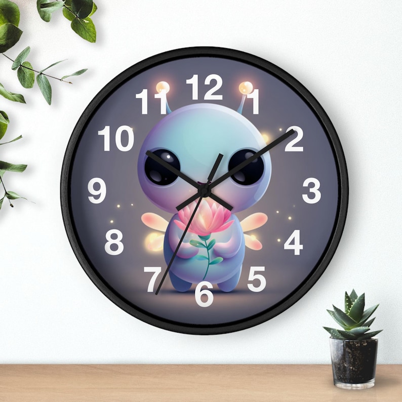 Glowing Wing Pixie Wall Clock | Kawaii Space Creature Decor, Kitchen ...