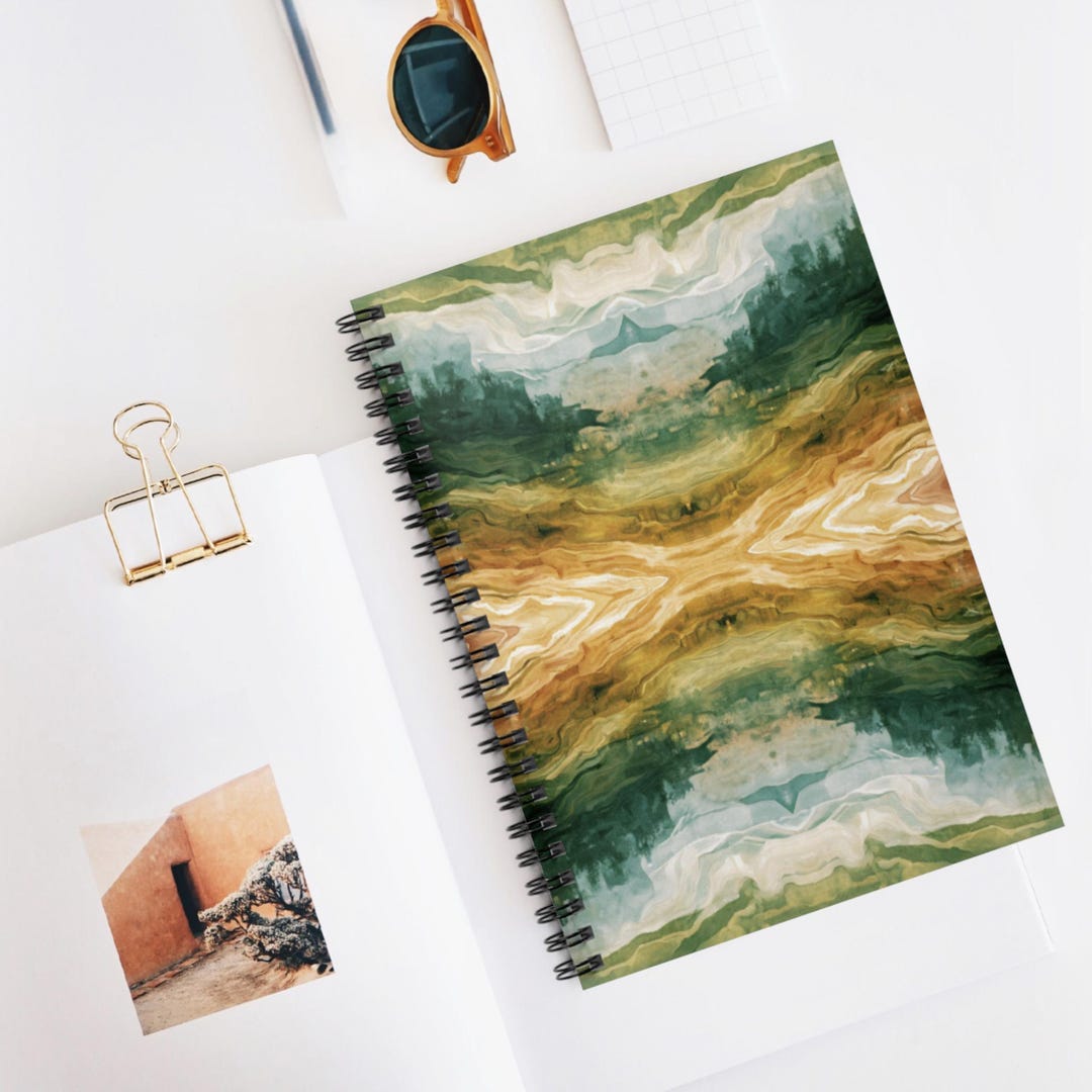 Reflected Calm Lines Spiral Ruled Journal | Watercolor Pattern ...