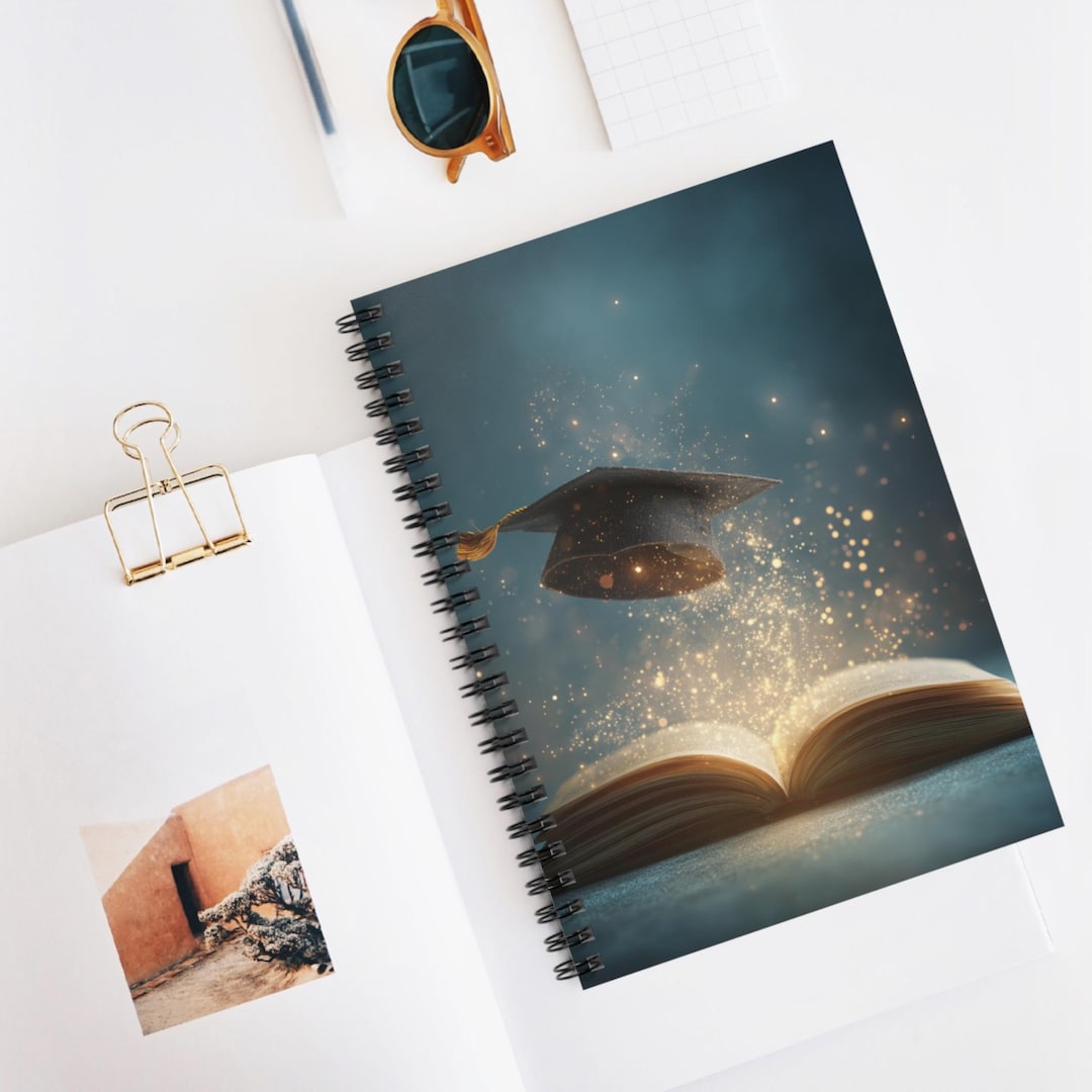 Floating Cap Book Spiral Notebook | Ruled Lines for Students, School ...