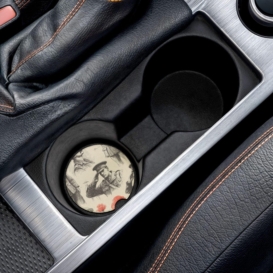 Sketch of Soldiers Car Coaster | Soapstone Military Remembrance ...