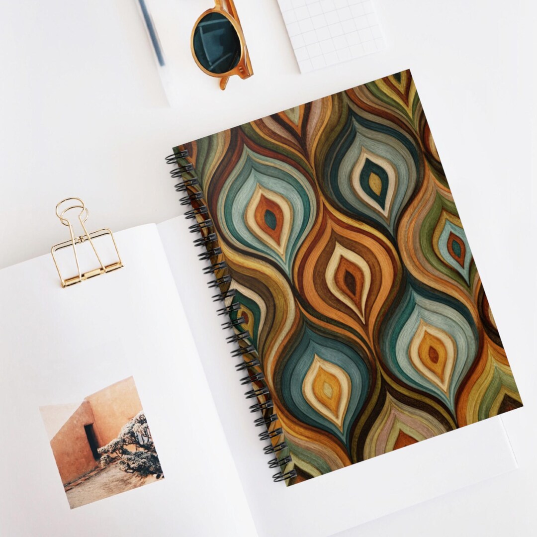 Raintrace Flow Forms Notebook | Ruled Spiral Journal, Artistic ...