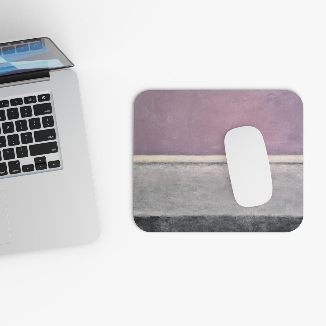 Lilac Calm Mouse Pad | Mauve Gray Minimal Desk Mat, Office Desk ...