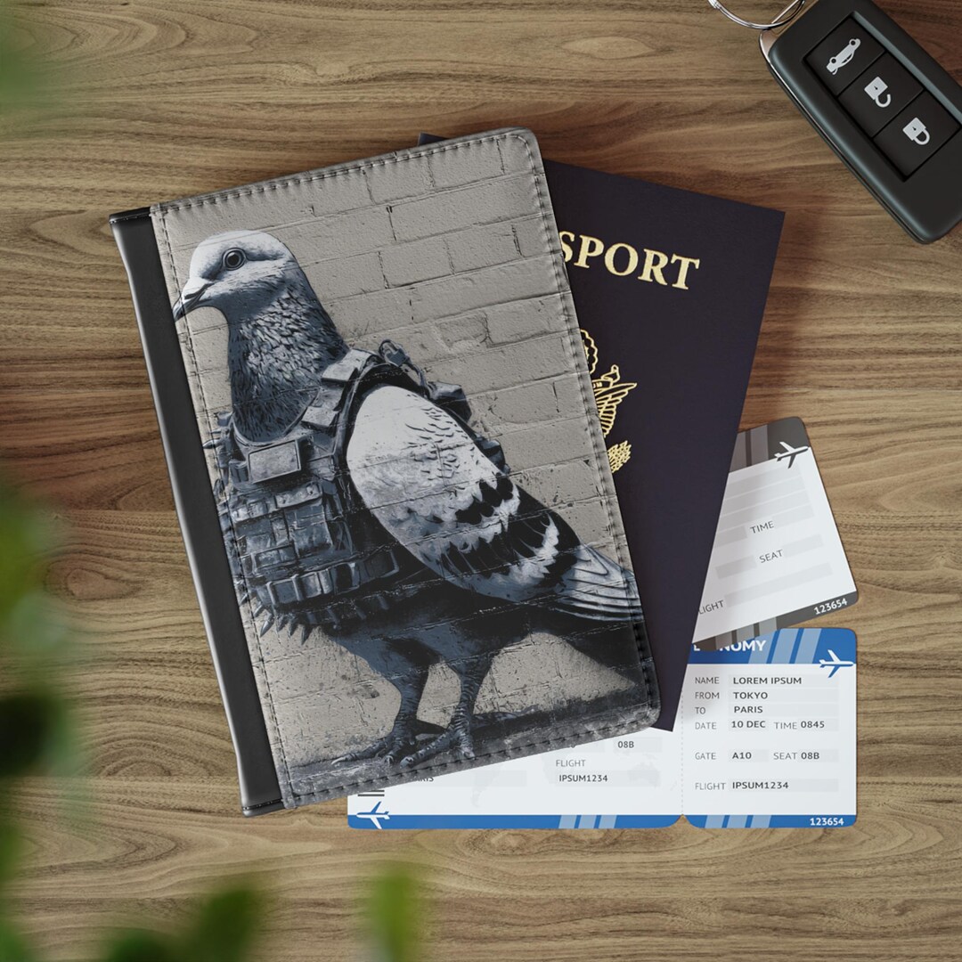 Bulletproof Dove Passport Cover With Edgy Pigeon Design, Travel ...
