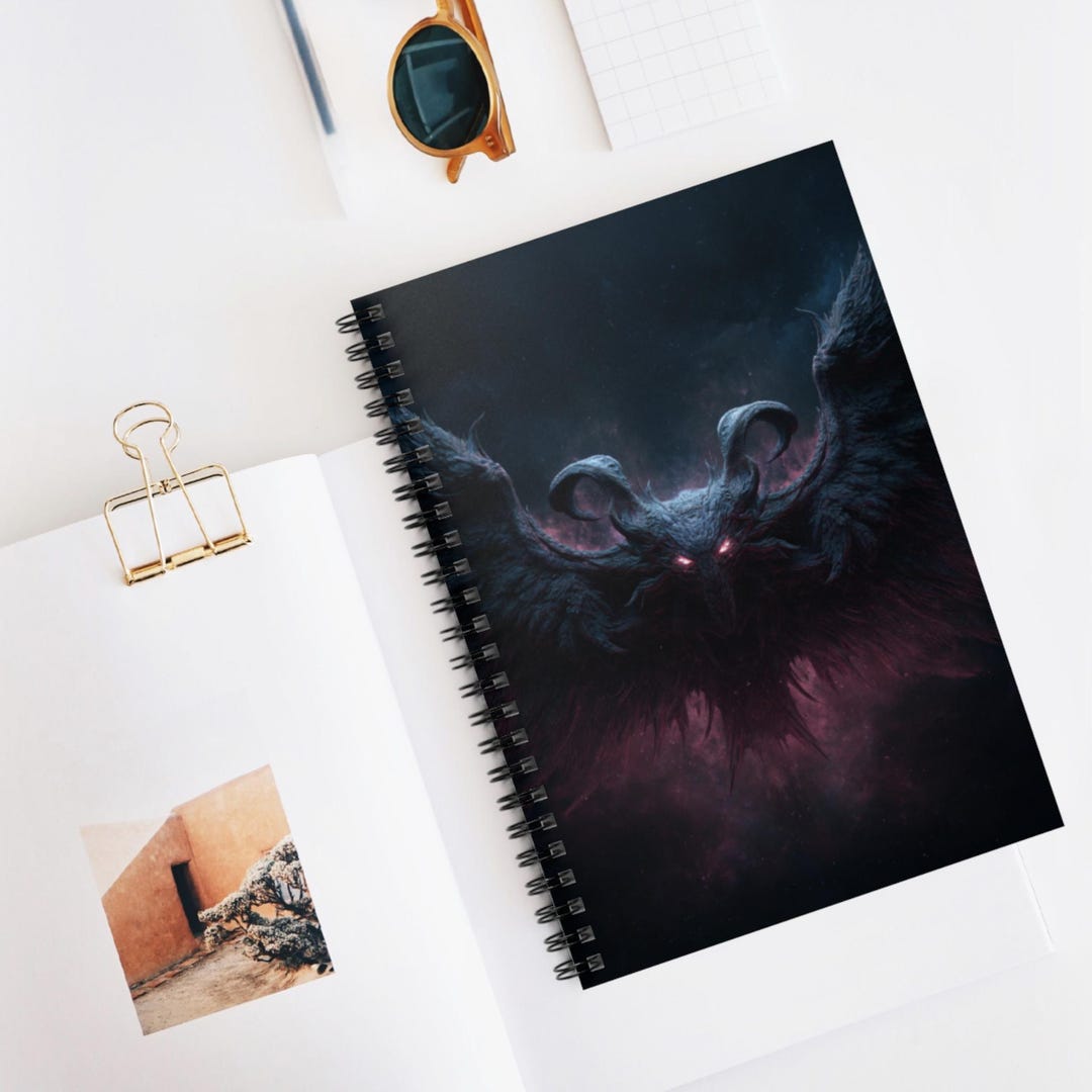 Galactic Night Demon Spiral Notebook | Ruled Journal, Artistic ...