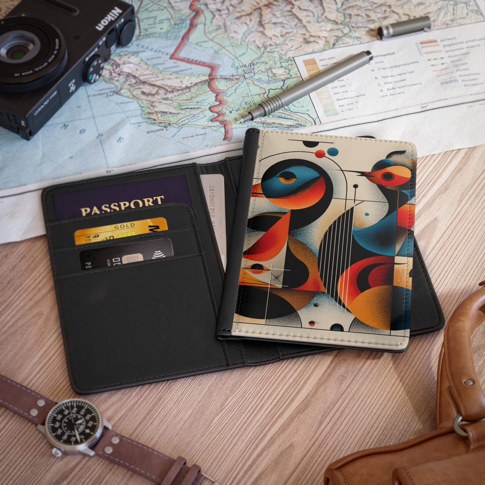 Musical Star Dance Passport Cover With Colorful Abstract Design, Travel ...